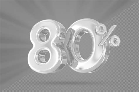 Oferta De Plata Del 80 Por Ciento En 3d Archivo Psd Premium