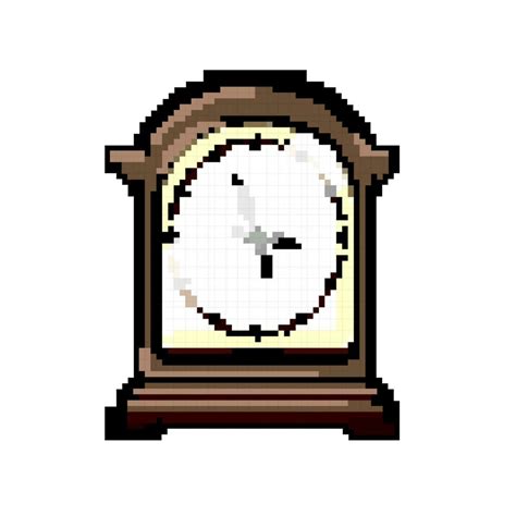 antique clock vintage game pixel art vector illustration 23868089