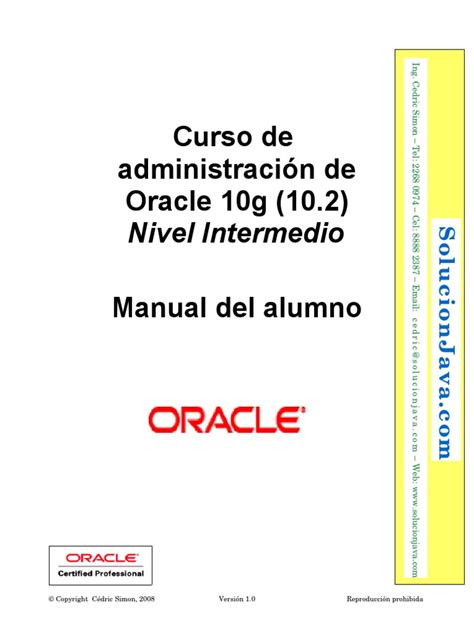 Pdf 19482508 Curso De Oracle 10g Administracion Nivel Intermedio