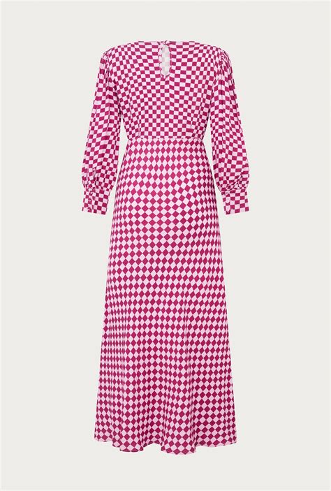 Tayla Check Print Crepe Dress Ghost London