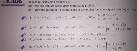 solved in each of problems 1 through 13 find the solution