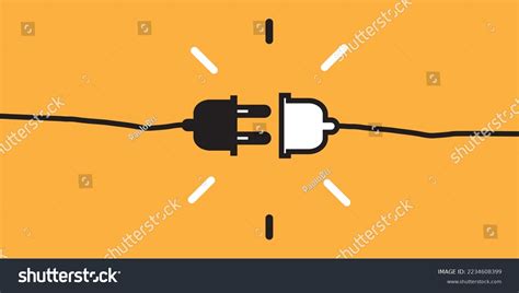 Electric Socket Plug Connection Disconnection Concept Stock Vector