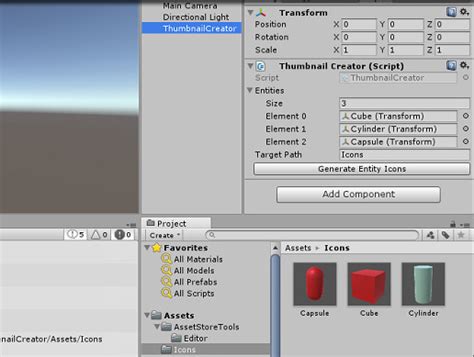 Thumbnailcreator 유틸리티 도구 Unity Asset Store