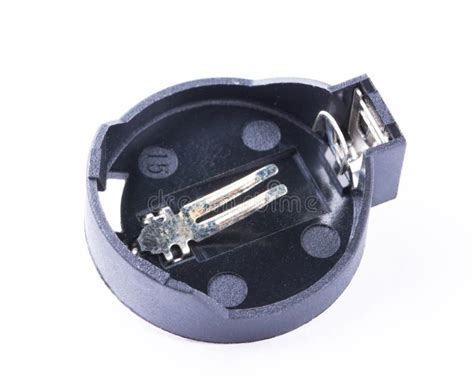 Battery Socket Cover For Small Button Batteries Isolated On White