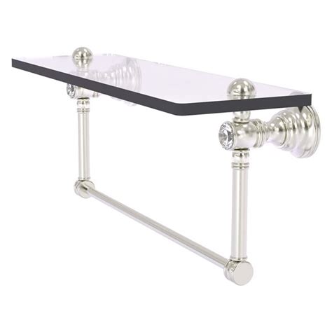 Allied Brass Carolina Crystal Wall Mount Satin Nickel Glass Bathroom
