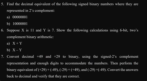 Solved Find The Decimal Equivalent Of The Following Chegg