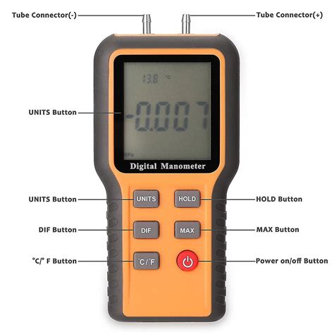 Digital Manometer Differential Pressure Gauges Tester Indoor