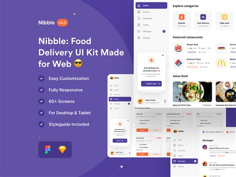 Nibble Food Delivery Web UI Kit