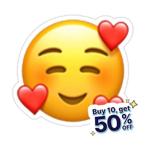 Heart Face Emoji Sticker Sticker For Sale By Hallie Walker 2024