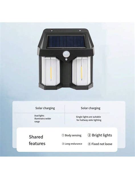 Solar Tungsten Wall Light Motion Sensor Lamp Led 3 Lighting Modes
