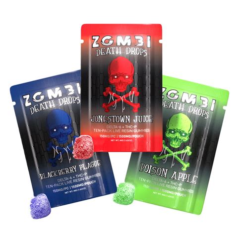 Zombi Death Drops Gummies Delta 6 Thc P 10 Pack Lord Vaper Pens