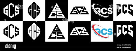 Gcs Letter Logo Design In Six Style Gcs Polygon Circle Triangle