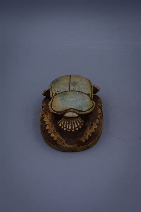Sacred Scarab Beetle Amulet Sculpture Unique Carved Stone Vintage