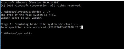 Chkdsk Gives Error Code E F Windows Forums