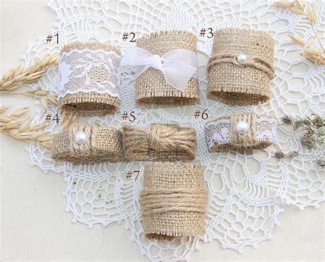 Burlap Wedding Napkin Rings Rustic Wedding Decor Rustic Etsy
