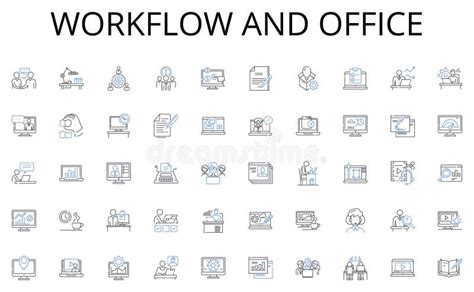 Workflow And Office Outline Icons Collection Workflow Office