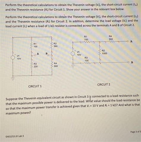 Solved Perform The Theoretical Calculations To Obtain The
