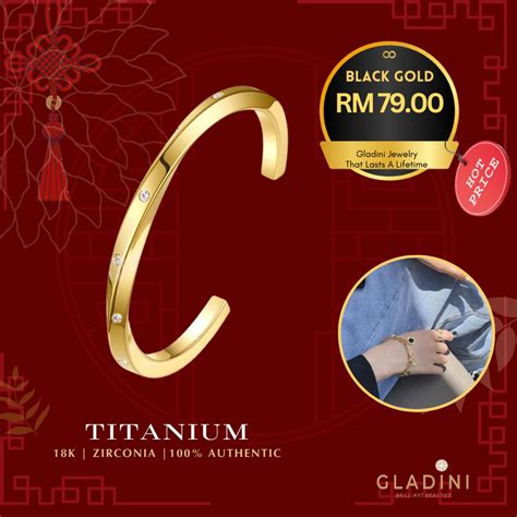 Gladini Aleena Glamour Minimalist 18k Gold Plated Titanium Bangle