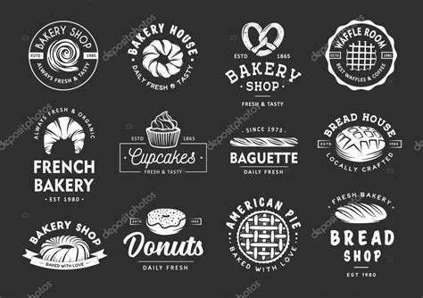 Conjunto De Etiquetas De Panadería De Estilo Vintage Insignias