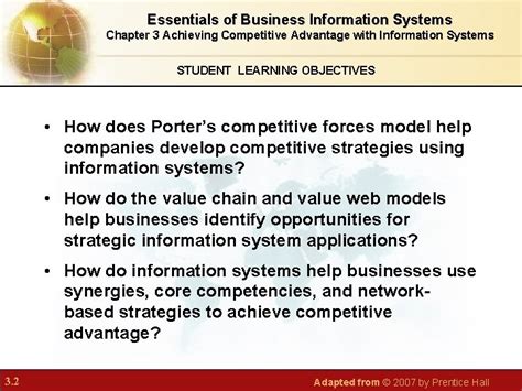 Chapter 3 Achieving Competitive Advantage With Information Systems
