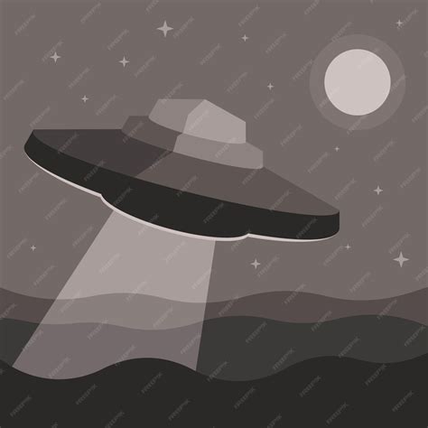 Premium Vector Vector Image Of A Flying Saucer Landing Isolated On