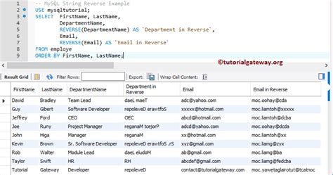 Mysql Reverse Function