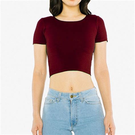 Women O Neck T Shirts Sexy Crop Top Short Sleeve Tops Ladies Basic T