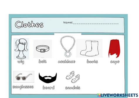 Dressing Up Free Interactive Worksheets 2272625