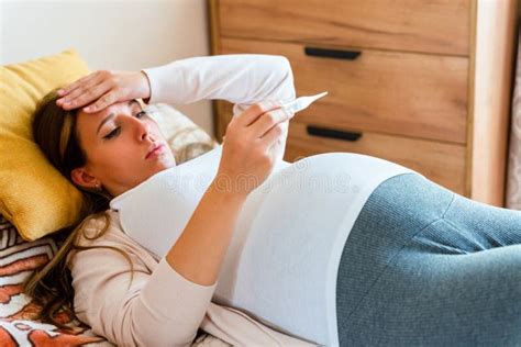 Pregnant Thermometer Temperature Check Pregnancy Woman Holding
