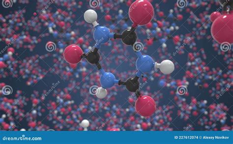 Cyanuric Acid Molecule Made With Balls Conceptual Molecular Model