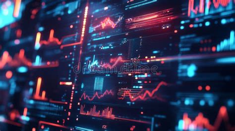Abstract Digital Data Visualization Showing Stock Market Graphs Stock