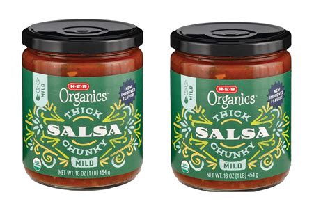 Organic Thick N Chunky Mild Salsa 2 Glass Jars Nt Wt 16 Oz 1lb E