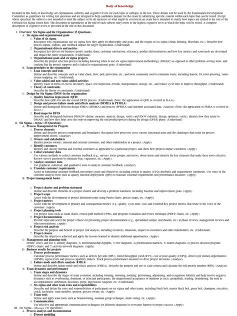 Asq Cssgb Bok Pdf Statistics Analysis Of Variance