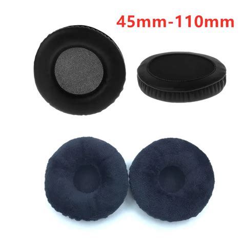 1pair Replacement Pu Leather Velvet Universal Headphone Ear Pads