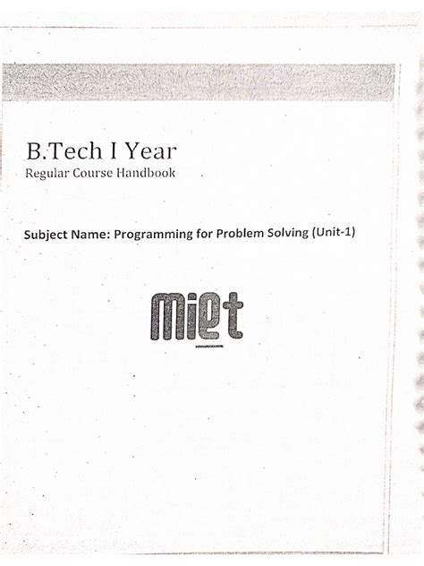 Pps Unit 1 Pdf