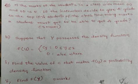 Solved Q6s A The Marks Of The Babes In A Class With Chegg Com