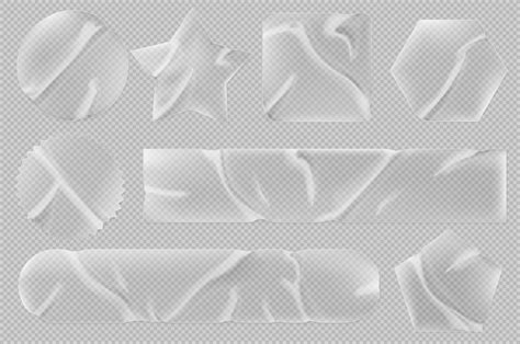 투명 테이프의 현실적인 그림 세트 무료 벡터