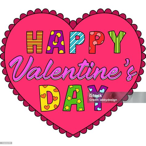 Happy Valentines Day Cartoon Colored Clipart Stock Illustration