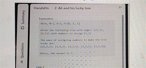 HandsOn 2 All And His Lucky Tree Explanation StudyX