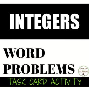 Integers Activity Adding And Subtracting Word Problem Task Card TPT