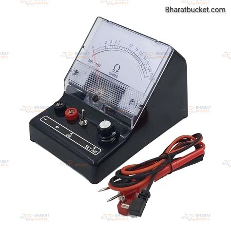 Analog Shunt Type Ohms Meter 100 Ohms Black With Testing Leads Bharat Bucket