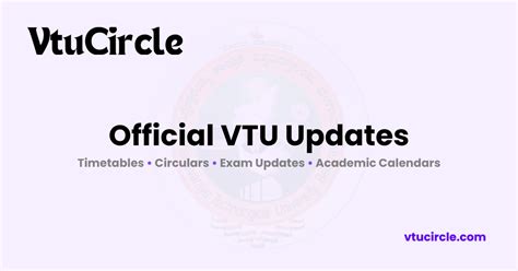 Vtu Exam Circulars And Notifications 2026 Latest Updates