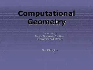 PPT An Introduction To Computational Geometry PowerPoint Presentation