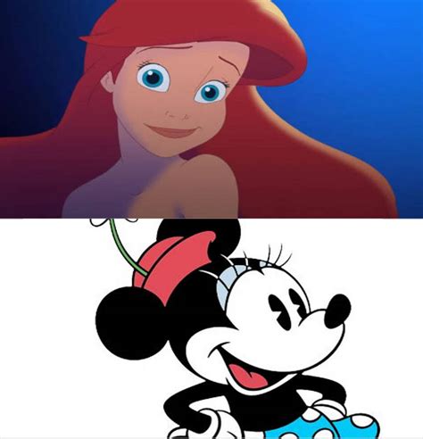 Ariel Smiles With Minnie Mouse By Edwinvazquez23 On Deviantart