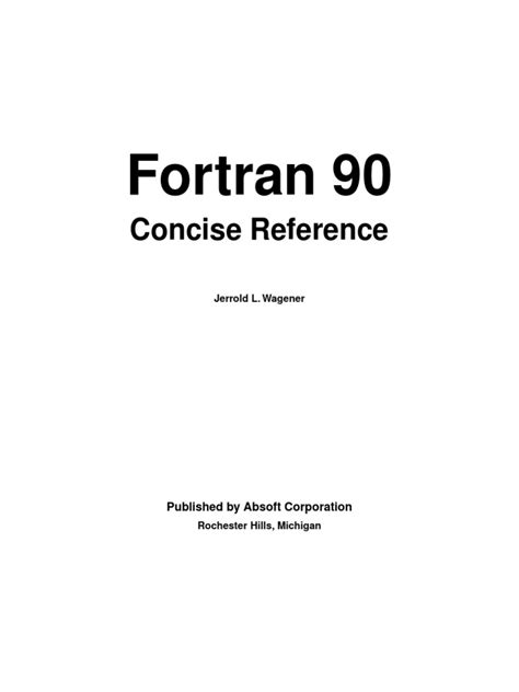 F90 Reference Manual | PDF | Parameter (Computer Programming) | Subroutine