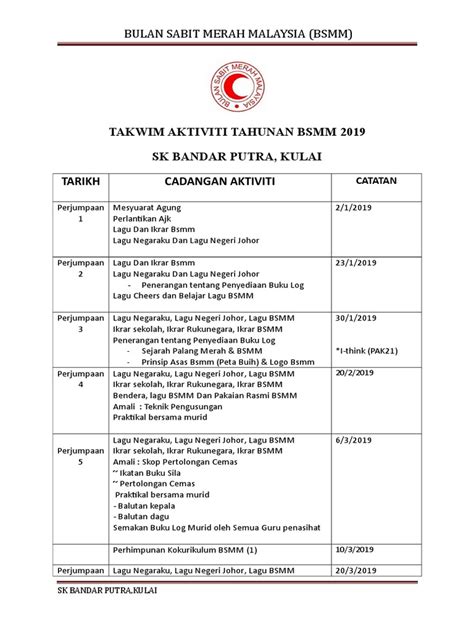 Takwim Tahunan Bsmm Pdf