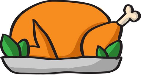 Roasted Chicken Illustration Vector On White Background 13847321