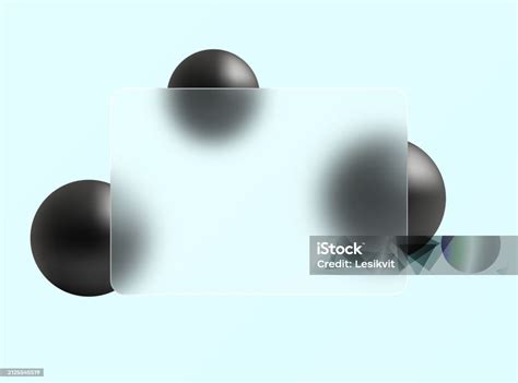 유리 형태 디자인 3d 검은 구체 및 직사각형 유리 투명 패널 밝은 배경 0명에 대한 스톡 벡터 아트 및 기타 이미지 0명 3차원 형태 개념 Istock