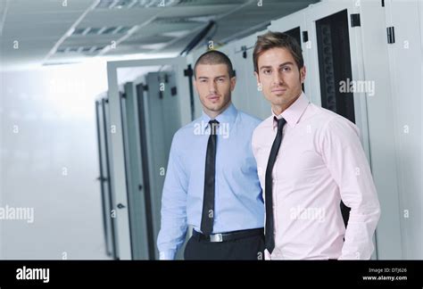 It Engineers In Network Server Room Stock Photo Alamy