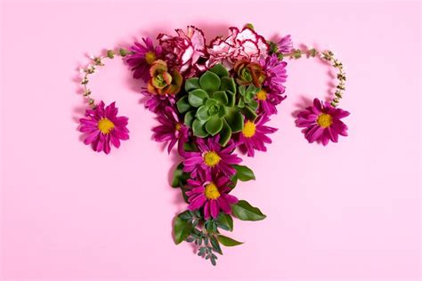 꽃이 있는 편평한 생식 기관 무료 사진